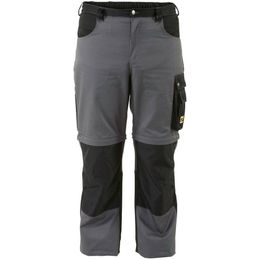 Northern Country Arbeitshose Worker (verstärkter Kniebereich, Beinverlängerung möglich, 8 Taschen) mit Zipp-off Funktion: Shorts und lange Arbeitshose in einem, grau|schwarz