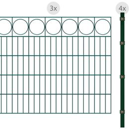 Arvotec Doppelstabmattenzaun ESSENTIAL 100 zum Einbetonieren "Ring" mit Zierleiste, (Set), Zaunhöhe 100 cm, Zaunlänge 2 - 60 m, grün