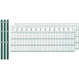 Arvotec Doppelstabmattenzaun EXCLUSIVE 80 zum Einbetonieren "Ring" mit Zierleiste, (Set), Zaunhöhe 80 cm, Zaunlänge 2 - 60 m, grün