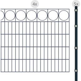 Arvotec Doppelstabmattenzaun EXCLUSIVE 100 zum Einbetonieren "Ring" mit Zierleiste, (Set), Zaunhöhe 100 cm, Zaunlänge 2 - 60 m, grau