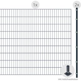 Arvotec Einstabmattenzaun ESSENTIAL 180 zum Aufschrauben, (Set), Zaunhöhe 180 cm, Zaunlänge 2 - 60 m, grau