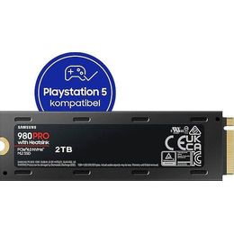 Samsung 980 PRO Heatsink interne SSD (2 TB) 7000 MB/S Lesegeschwindigkeit, Playstation 5 kompatibel, schwarz