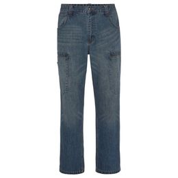 Northern Country Arbeitshose Cargo Jeans (aus 100% Baumwolle, robuster Jeansstoff, comfort fit) mit dehnbarem Bund, mit 6 praktischen Taschen, blau