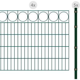 Arvotec Doppelstabmattenzaun EXCLUSIVE 100 zum Einbetonieren "Ring" mit Zierleiste, (Set), Zaunhöhe 100 cm, Zaunlänge 2 - 60 m, grün