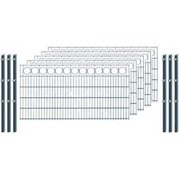 Arvotec Doppelstabmattenzaun EXCLUSIVE 100 zum Einbetonieren "Ring" mit Zierleiste, (Set), Zaunhöhe 100 cm, Zaunlänge 2 - 60 m, grau