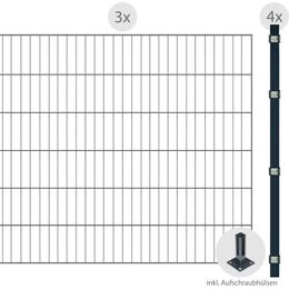 Arvotec Einstabmattenzaun ESSENTIAL 120 zum Aufschrauben, (Set), Zaunhöhe 120 cm, Zaunlänge 2 - 60 m, grau