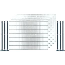 Arvotec Doppelstabmattenzaun EASY 143 zum Aufschrauben, (Set), Zaunhöhe 143 cm, Zaunlänge 2 - 60 m, grau