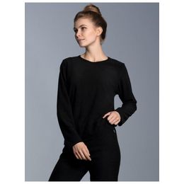 TRIGEMA Strickfleece-Pullover TRIGEMA Fleece–Rundhalsshirt, schwarz