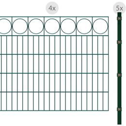 Arvotec Doppelstabmattenzaun ESSENTIAL 100 zum Einbetonieren "Ring" mit Zierleiste, (Set), Zaunhöhe 100 cm, Zaunlänge 2 - 60 m, grün