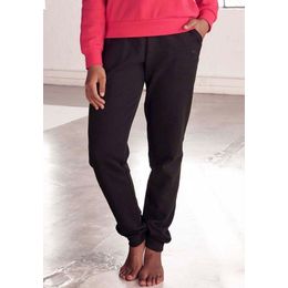 Bench. Loungewear Sweatpants -Loungehose mit kleinem Logodruck und seitlichen Taschen, Loungewear, Loungeanzug, schwarz