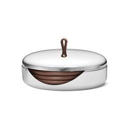 Georg Jensen - Sky Untersetzer 4er-Set, Edelstahl / Leder