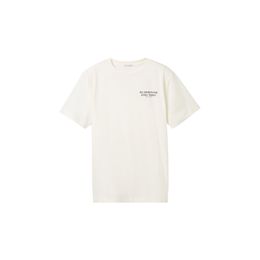 Tom Tailor Jungen UV-Print T-Shirt mit Bio-Baumwolle, weiß, Print, Gr. 128