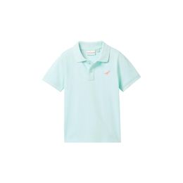 Tom Tailor Jungen Poloshirt mit Stickerei, blau, Uni, Gr. 92/98