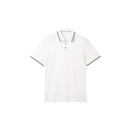 Tom Tailor Herren COOLMAX® Poloshirt, weiß, Uni, Gr. XL