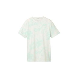 Tom Tailor Jungen Batik T-Shirt mit Bio-Baumwolle, weiß, Batikmuster / Tie-Dye Effekt, Gr. 152