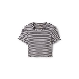 Tom Tailor Mädchen Cropped Rib T-Shirt mit Bio-Baumwolle, blau, Streifenmuster, Gr. 176