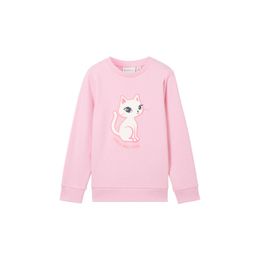 Tom Tailor Mädchen Sweatshirt mit Print, rosa, Print, Gr. 92/98