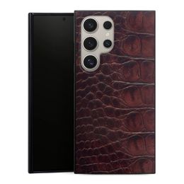 DeinDesign Galaxy S24 Ultra Handy Silikon H&uuml;lle Case schwarz Handyh&uuml;lle Leather Crocodile Animal Print