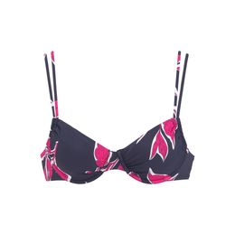 Lascana Bikinitop Damen Gr&ouml;&szlig;e 70 navy / pink / wei&szlig;