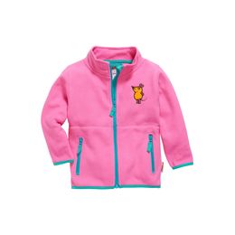 Playshoes Fleecejacke 'DIE MAUS' Jungen Gr&ouml;&szlig;e 104 himmelblau / braun / hellorange / pink