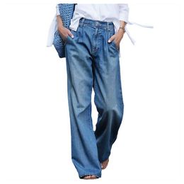 RUZU UG Stretch-Jeans Damenjeans Skinny Vintage Jeans Weite lockere Hose zum Bodenwischen