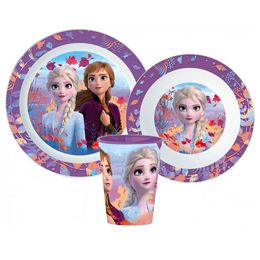 Disney Kindergeschirr-Set Disney Die Eiskönigin Elsa Kinder Geschirr-Set 3 teilig (3-tlg)