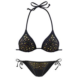 JETTE Bikini Damen Gr&ouml;&szlig;e XS gold / schwarz