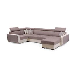 Furnix Wohnlandschaft Polstersofa in U-Form IMPERISIO-U mit Schlaffunktion 2x Bettkasten