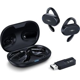 Krysenix Kabellos Bluetooth 5.3 mit Mikrofon mit Multi-Winkel-Einstellung Open-Ear-Kopfhörer (Angenehmer Tragekomfort und IPX4-Wasserbeständigkeit für langanhaltenden Spielspaß.
