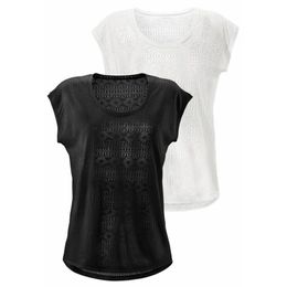 Lascana T-Shirts Damen Gr&ouml;&szlig;e XL schwarz / wei&szlig;