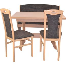 HOFMANN LIVING AND MORE Essgruppe 4tlg. Tischgruppe, (Spar-Set, 4-tlg., 4tlg. Tischgruppe), Stühle montiert, braun