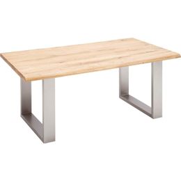 MCA furniture Esstisch Greta, Esstisch Massivholz mit Baumkante oder grader Kante, beige