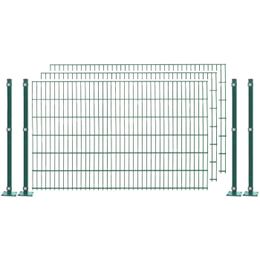 Arvotec Doppelstabmattenzaun EASY 123 zum Aufschrauben, (Set), Zaunhöhe 123 cm, Zaunlänge 2 - 60 m, grün