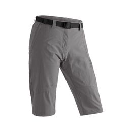 Maier Sports Caprihose Kluane Damen Shorts, kurze Wanderhose, Outdoorhose mit 2 Taschen, Regular Fit, grau