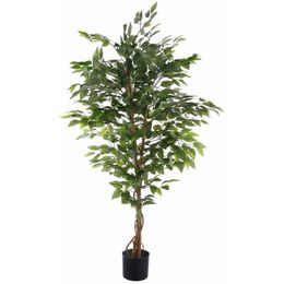Kunstpflanze Ficus Benjamini Grünpflanze, Creativ green, Höhe 120 cm, grün
