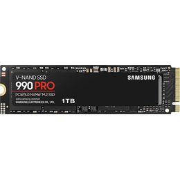 Samsung 990 PRO NVMe™ M.2 interne SSD (1 TB) 7450 MB/S Lesegeschwindigkeit, 6900 MB/S Schreibgeschwindigkeit, schwarz