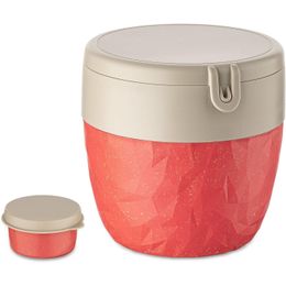Koziol Lunchbox BENTOBOX M, Kunststoff, (Set, 2-tlg), biozirkulärem Material,spülmaschinengeeignet,melaminfrei,recycelbar, rot