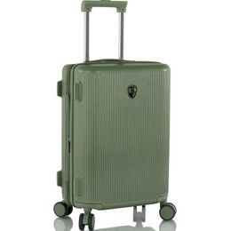 Heys Hartschalen-Trolley Earthtone, 53 cm, 4 Rollen, Handgepäck-Koffer Reisegepäck TSA-Schloss Volumenerweiterung, grün