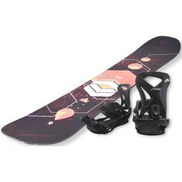 F 2 F2 Snowboard FTWO Gipsy woman peach (Set, 2er-Pack), Inkl. Bindung mit Befestigungsmaterialien, rot|schwarz