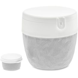 Koziol Lunchbox BENTOBOX L, Kunststoff, (1-tlg), spülmaschinengeeignet,melaminfrei, inkl. Minidosen für Dressing,800 ml, grau