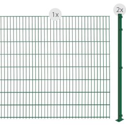 Arvotec Doppelstabmattenzaun EASY 163 zum Aufschrauben, (Set), Zaunhöhe 163 cm, Zaunlänge 2 - 60 m, grün