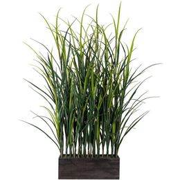 Kunstpflanze Kunststoffgras Raumteiler Gras, Creativ green, Höhe 90 cm, im Holzkasten, grün