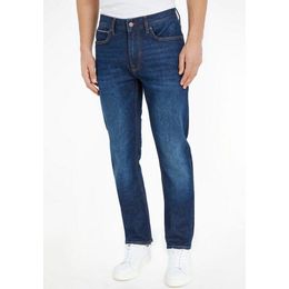 Tommy Hilfiger Straight-Jeans STRAIGHT DENTON STR CHARLES BLUE mit Tommy Hilfiger Leder-Batch am hinteren Bundabschluss, blau