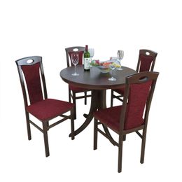 HOFMANN LIVING AND MORE Essgruppe 5tlg. Tischgruppe, (Spar-Set, 5-tlg., 5tlg. Tischgruppe), Stühle montiert, rot