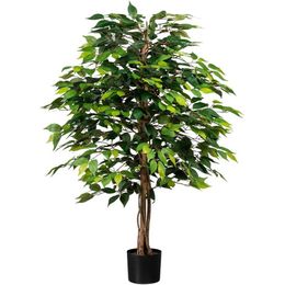 Kunstpflanze Ficus Benjamini, Creativ green, Höhe 120 cm, grün