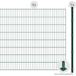 Arvotec Einstabmattenzaun ESSENTIAL 160 zum Aufschrauben, (Set), Zaunhöhe 160 cm, Zaunlänge 2 - 60 m, grün