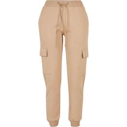 Urban Classics Stoffhose Urban Classics Damen Ladies Cargo Sweat Pants (1-tlg), beige