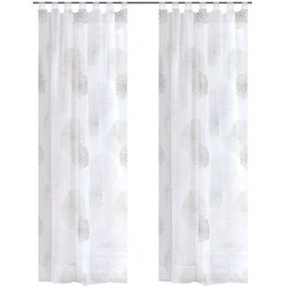 Vorhang RAWLINS, Home Wohnideen, Schlaufen (2 St), transparent, Voile, 2er Pack Schlaufenschal RAWLINS bedruckt, grau