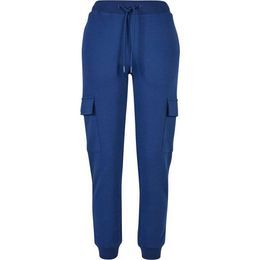 Urban Classics Stoffhose Damen Ladies Cargo Sweat Pants (1-tlg), blau