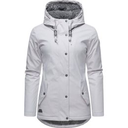 Ragwear Regenjacke Marge warm gefütterter Damen Winter Regenmantel, grau